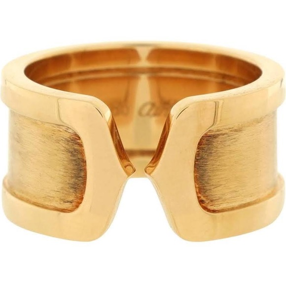 Cartier | Jewelry | Double C Cartier Logo Ring 8 Karat Yellow Gold ...